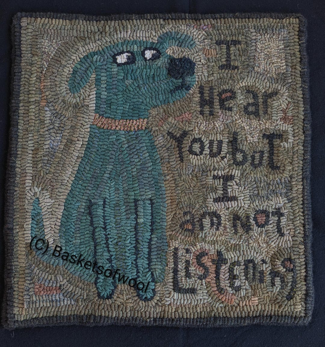 Folk Art Primitive Rug Hooking Pattern-attitude - Etsy