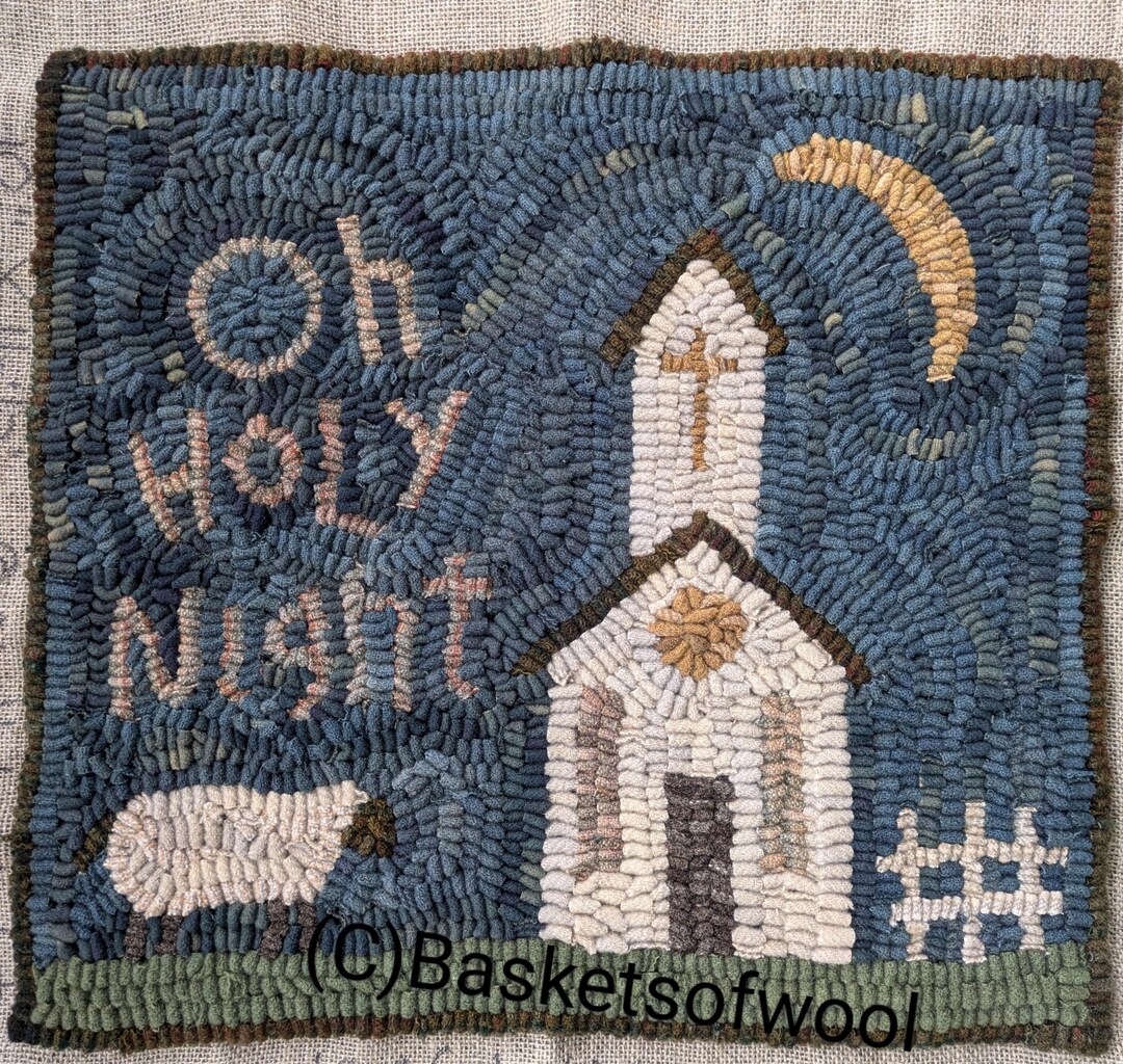 Primitive Folk Art Rug Hooking Pattern~oh Holy Night - Etsy