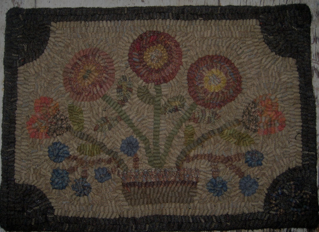 Primitive Rug Hooking Pattern~posies - Etsy