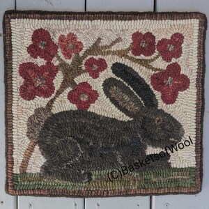 Springtime Bunny- Linen Rug Hooking Pattern - Etsy