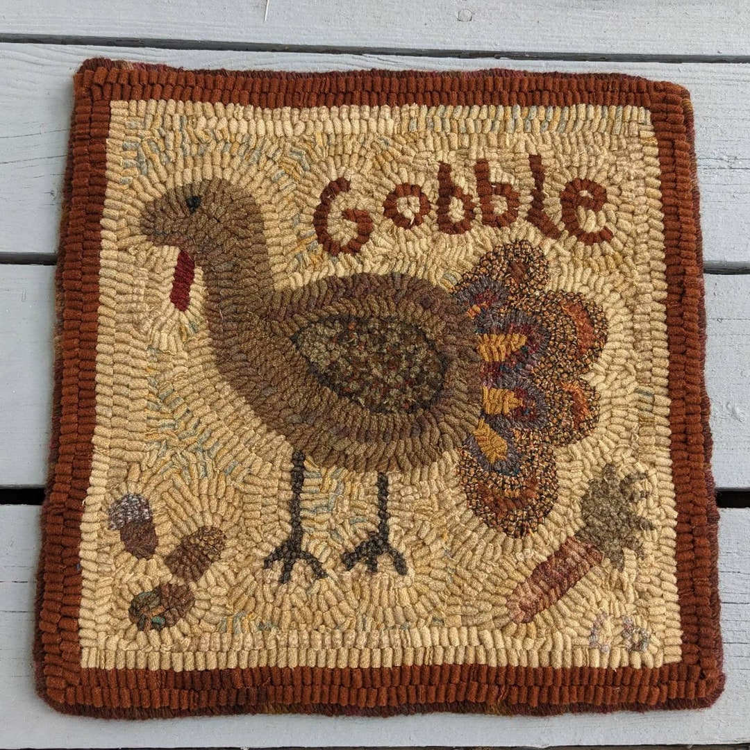 Primitive Rug Hooking Pattern ~ Gobble - Etsy