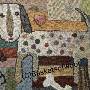 Primitive Rug Hooking Pattern-good Dog - Etsy