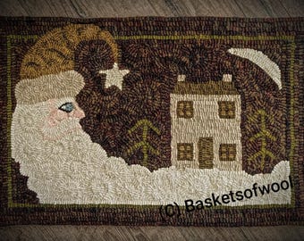 Rug Hooking Pattern, ‘santa's Been Fleeced’ PAPER PATTERN, Gridded ...