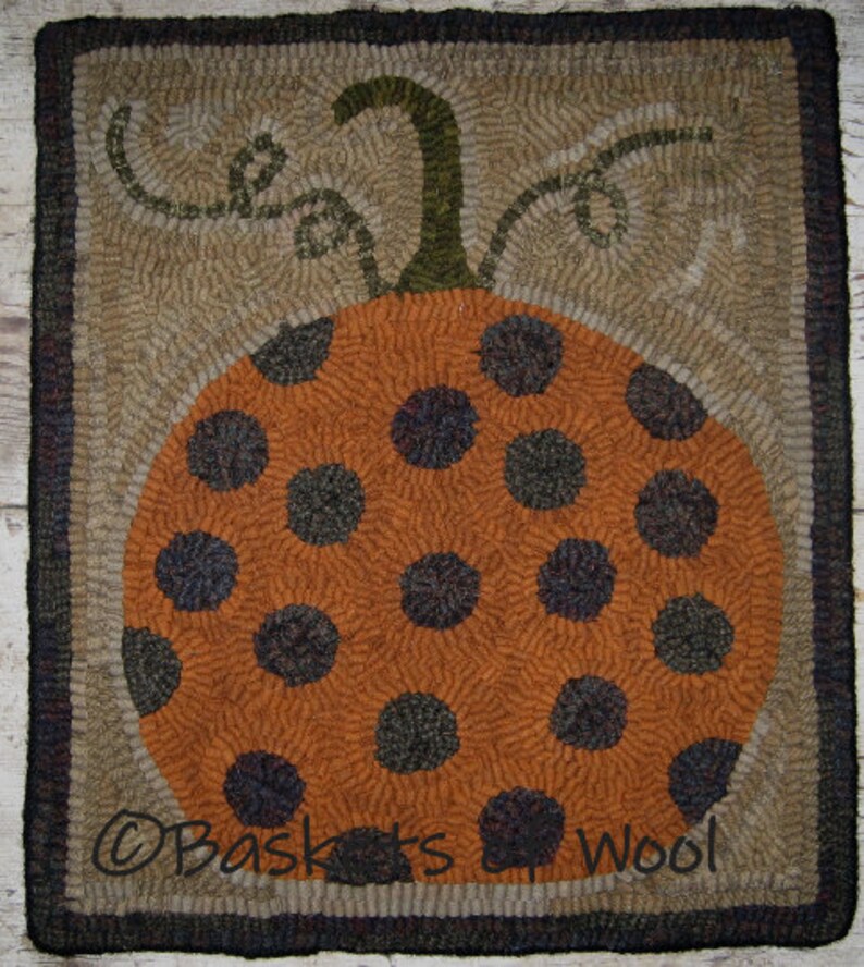 Primitive Rug Hooking Pattern-polka Dot Pumpkin - Etsy