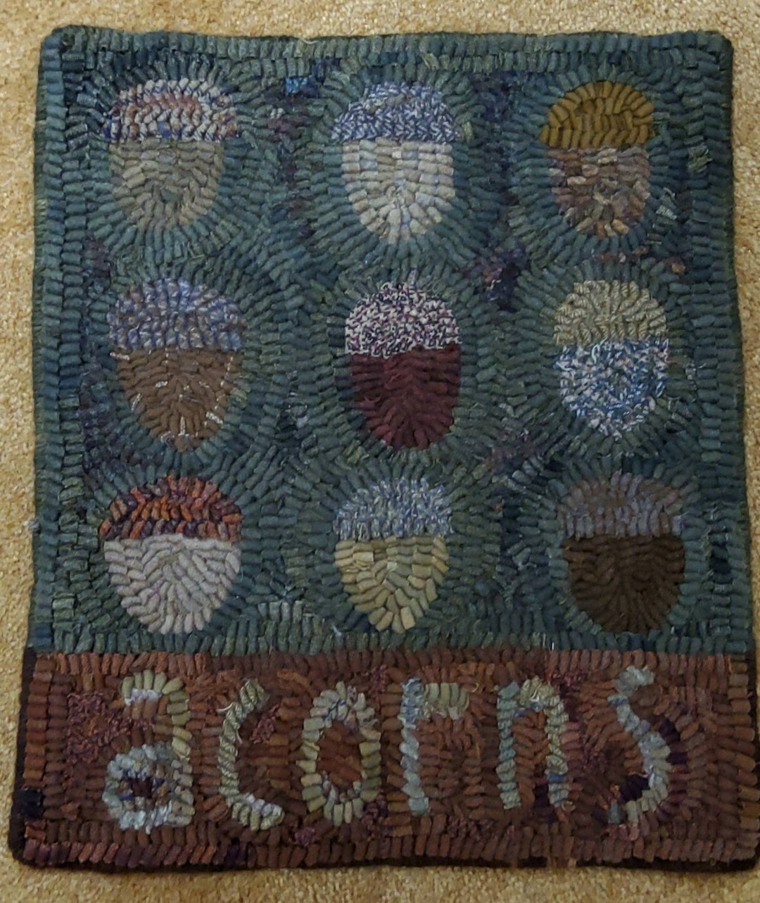 Primitive Rug Hooking Pattern-acorns - Etsy