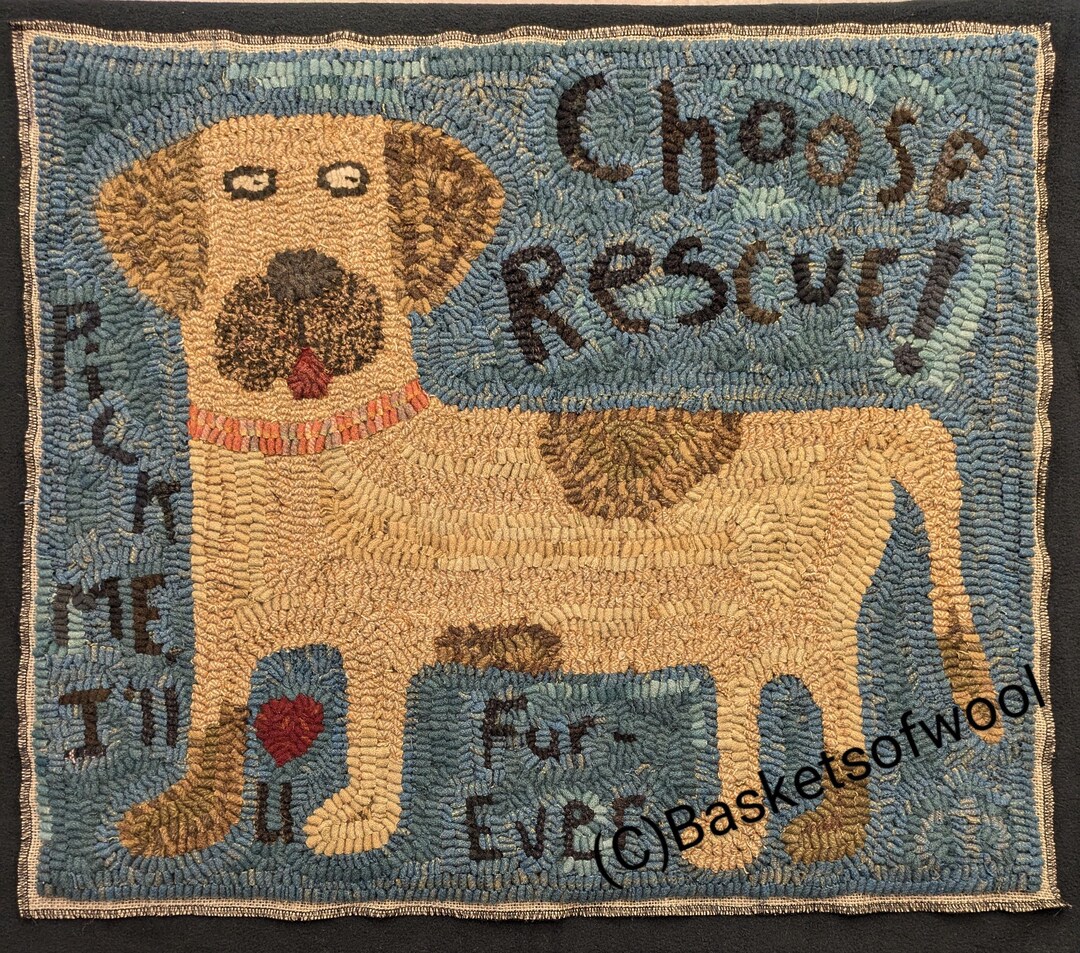 Folk Art Primitive Rug Hooking Pattern-choose Rescue - Etsy