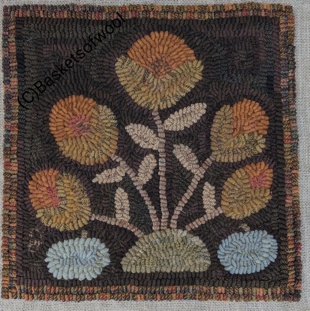 Primitive Folk Art Rug Hooking Pattern-simply Bittersweet - Etsy