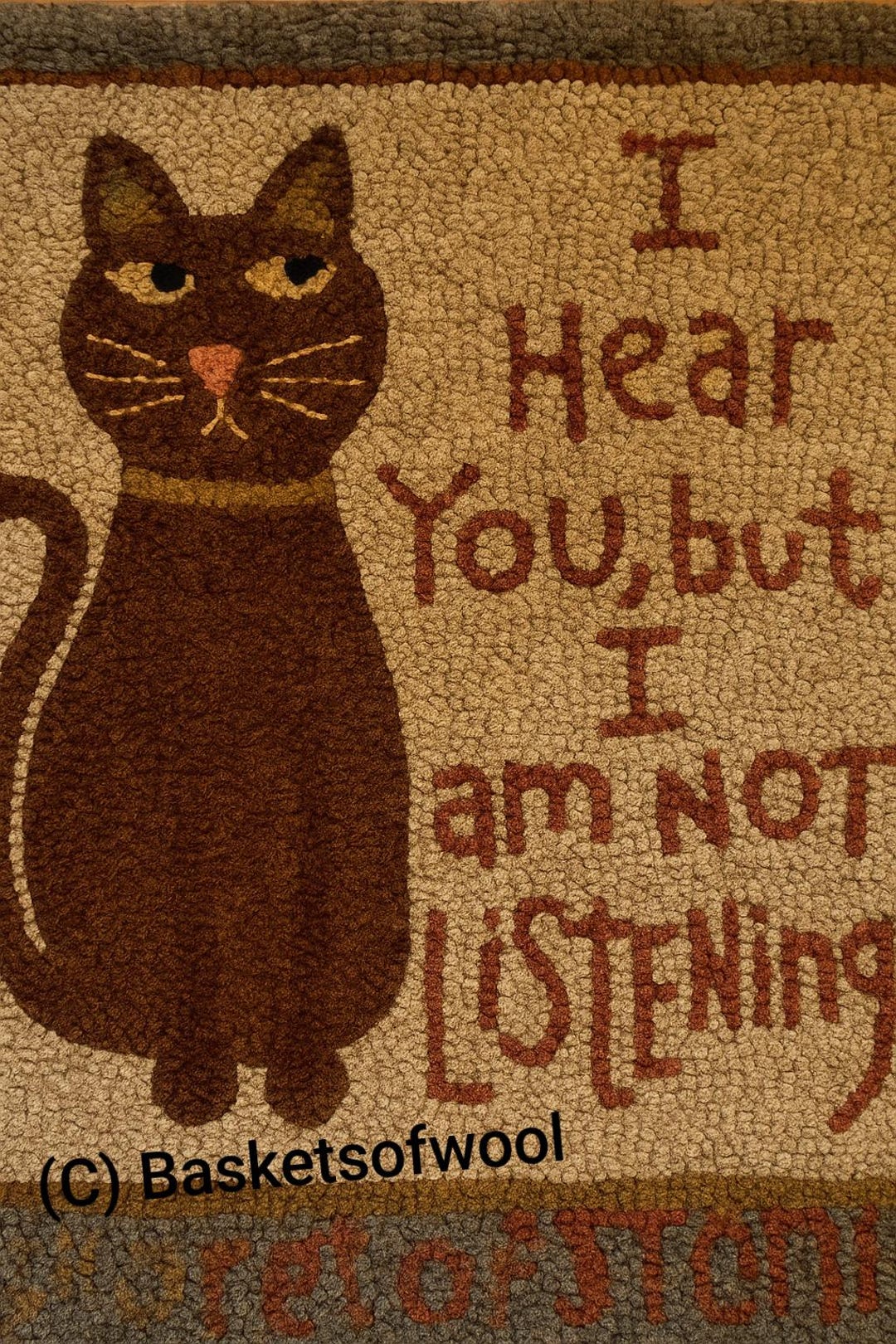 Folk Art Primitive Rug Hooking Pattern-cattitude - Etsy