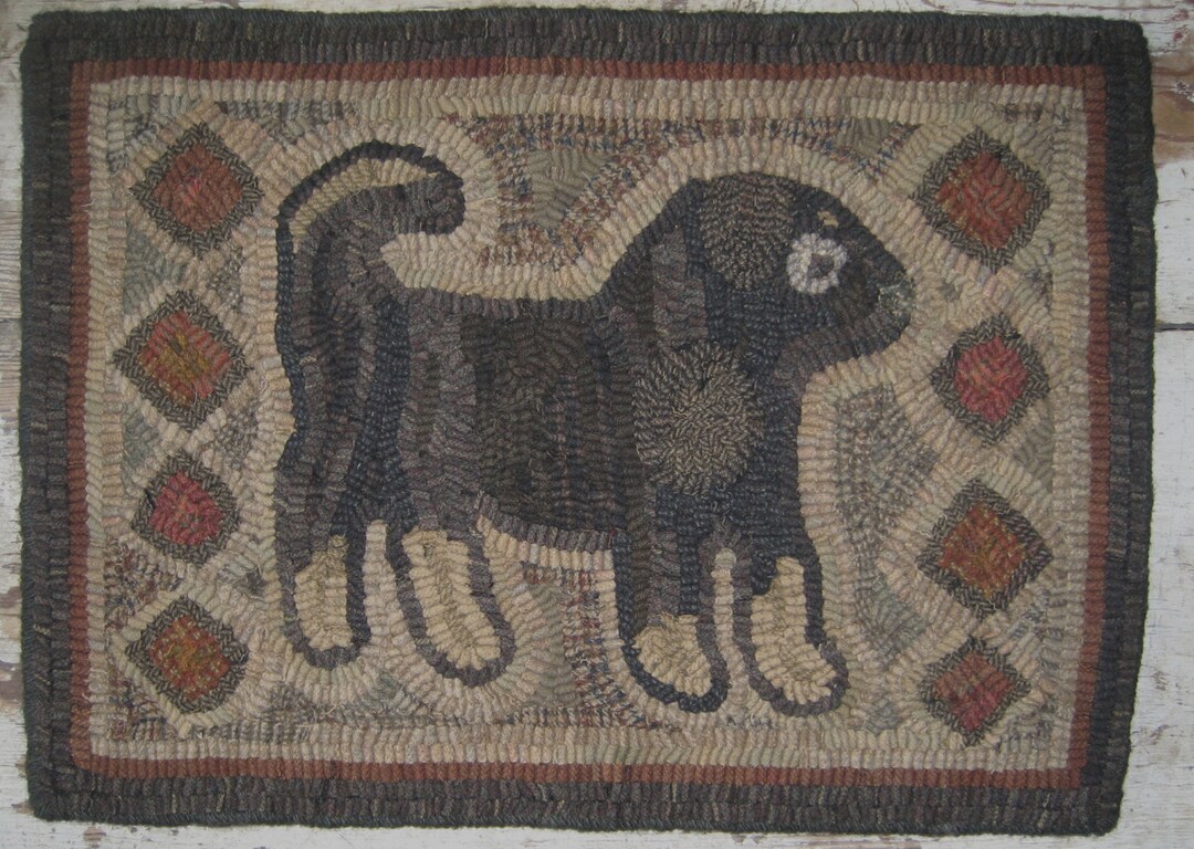 Primitive Rug Hooking Pattern-antique Dog - Etsy