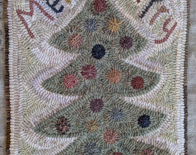 Folk Art Primitive Rug Hooking Pattern-merry Merry - Etsy
