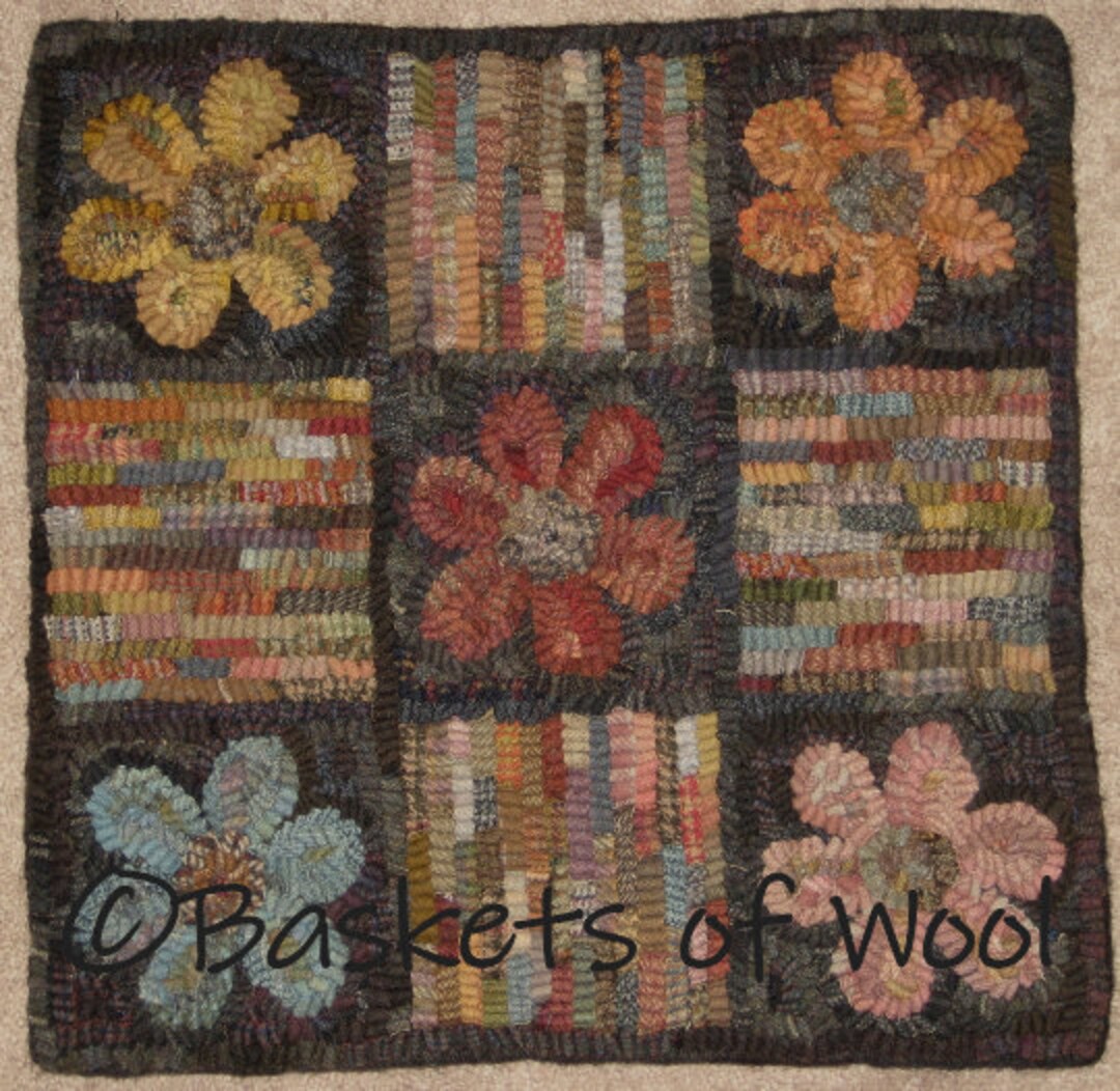 Primitive Rug Hooking Pattern-flowerbox - Etsy