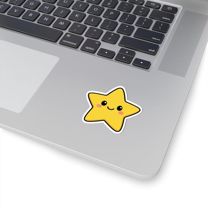 Kawaii Yellow Star Sticker | Cute Star Decal Perfect for Laptops ...