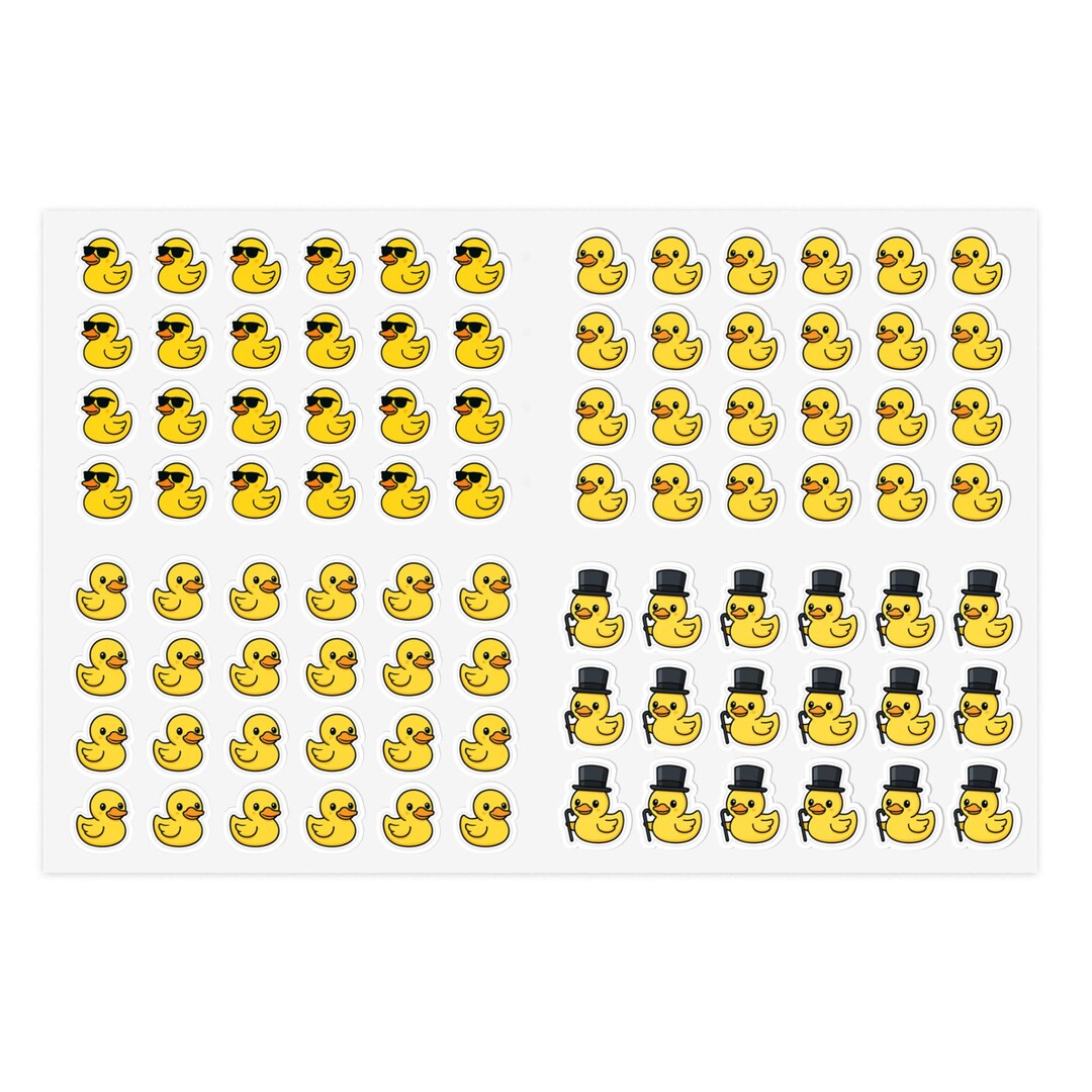 Rubber Ducky Sticker Sheet - Fun and Vibrant Duck Designs, Perfect for ...