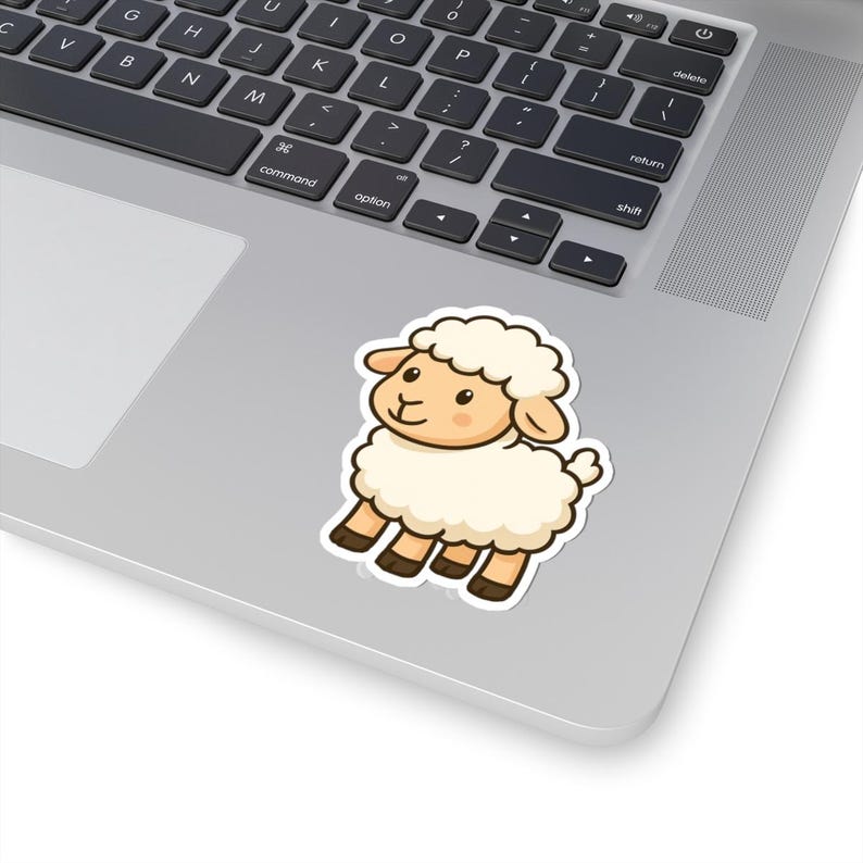 Kawaii Fluffy Sheep Sticker | Cute Animal Decal Perfect for Laptops ...