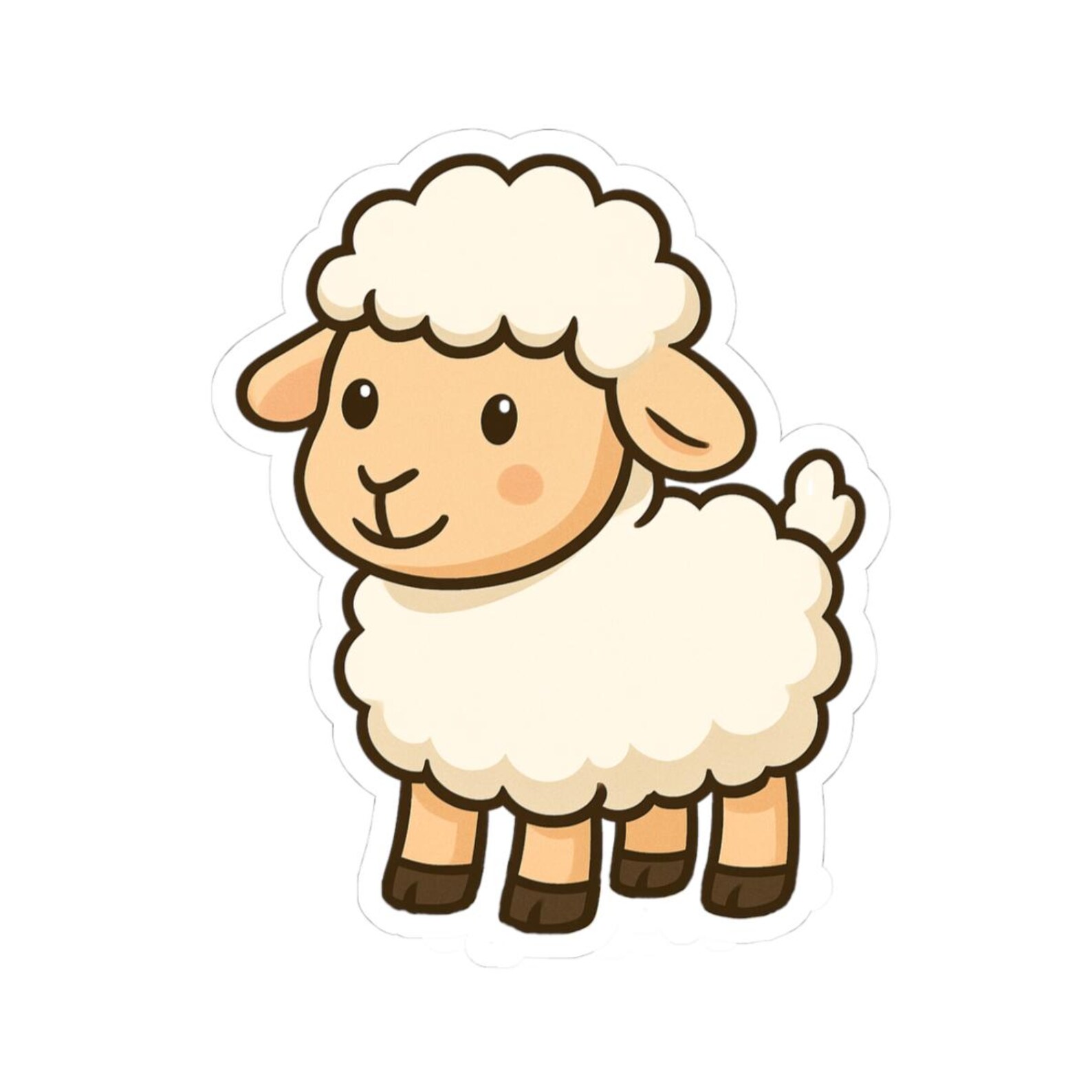 Kawaii Fluffy Sheep Sticker | Cute Animal Decal Perfect for Laptops ...