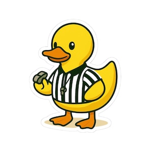Referee Duck Sticker | Cute Sports Decal, Fun Gifts for Coaches, Laptop ...