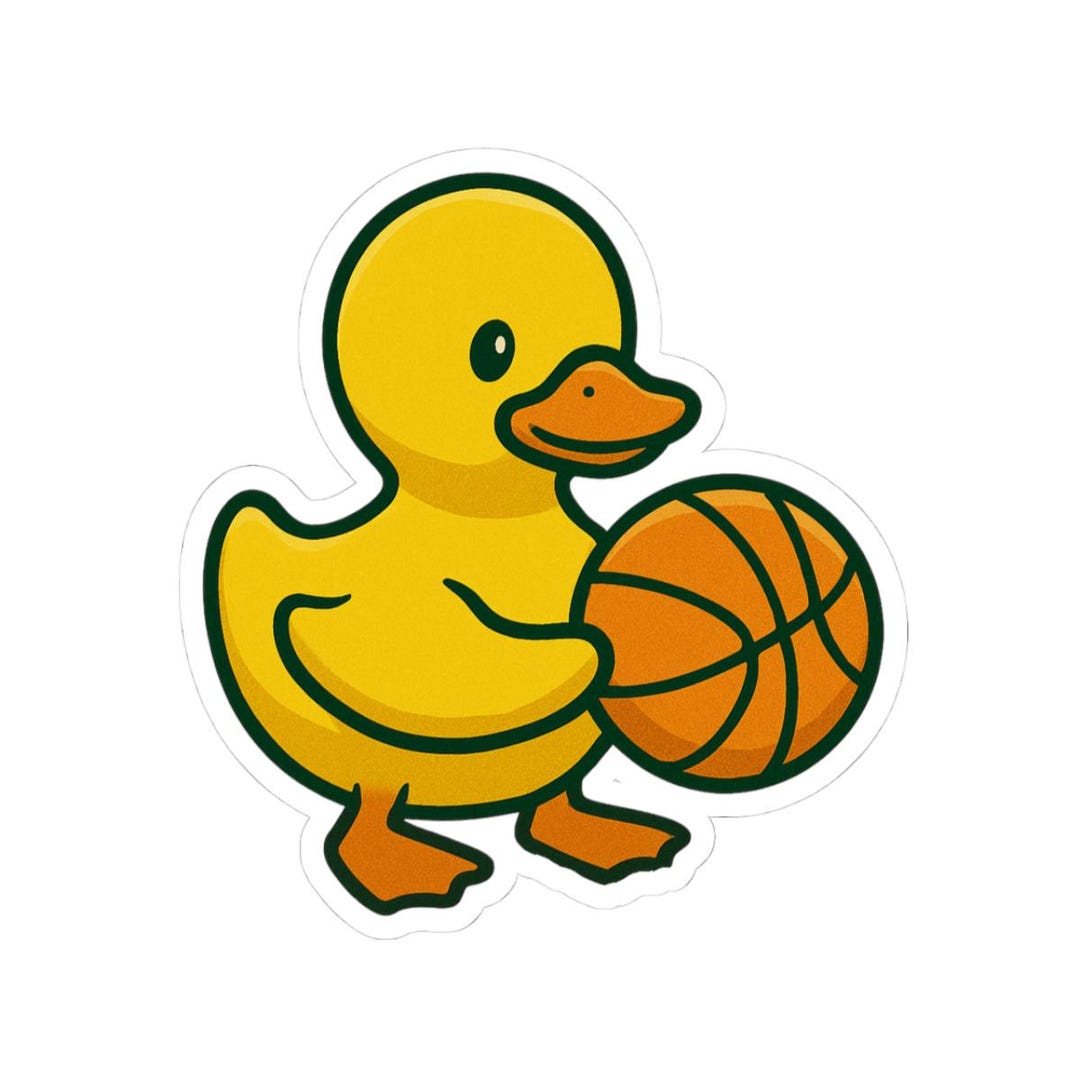 Basketball Duck Sticker | Laptop Decal, Water Bottle Sticker, Team Gift ...