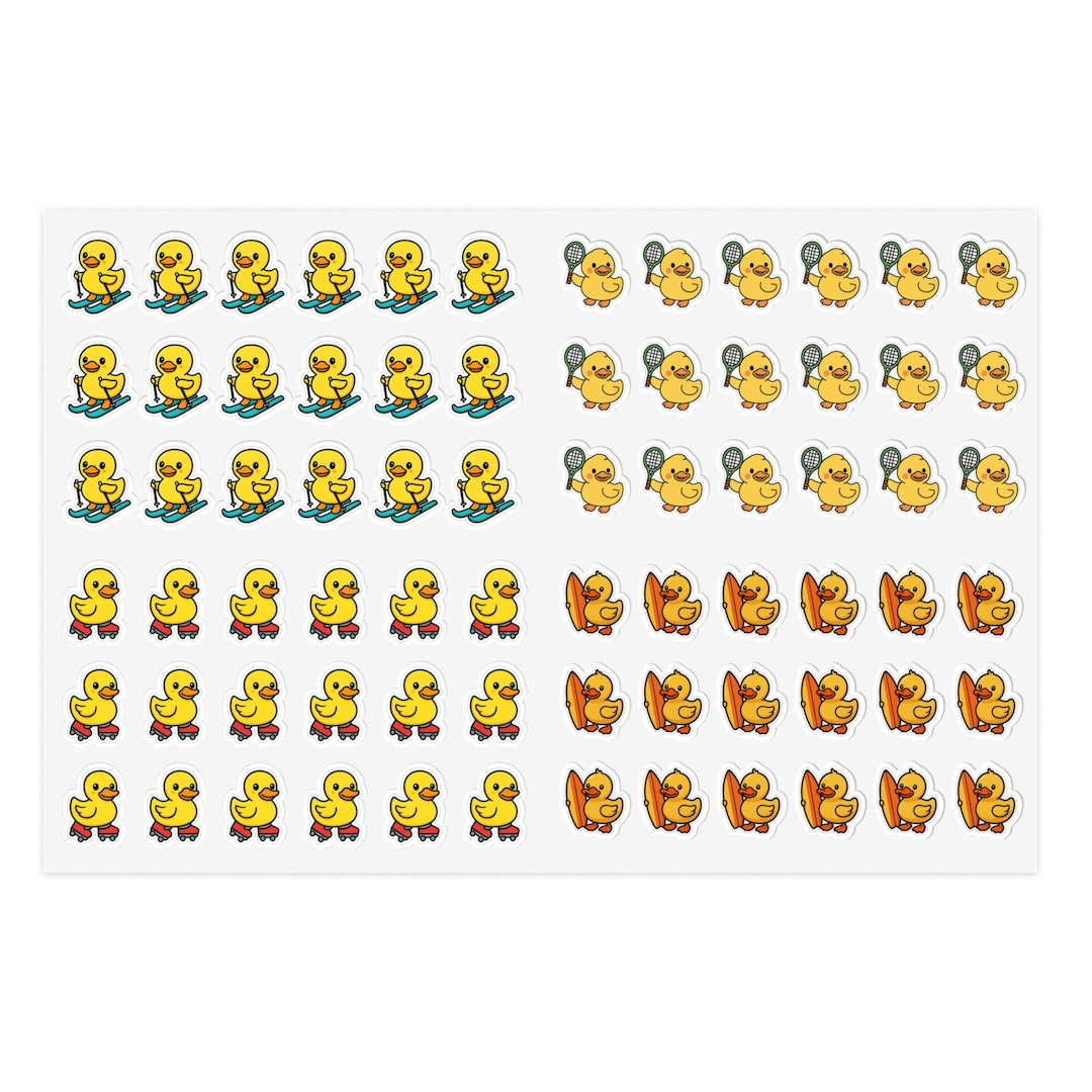 Rubber Ducky Sticker Sheet, Cute Duck Decals for Kids, Waterproof ...