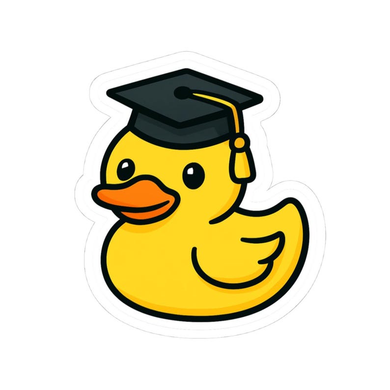 Graduation Duck Sticker | Cute Rubber Ducky Vinyl Decals | Teacher Gift ...
