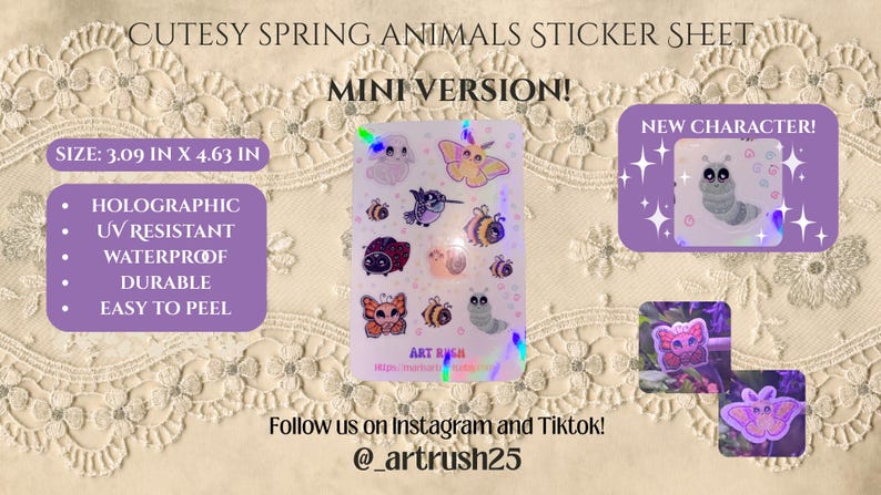 Mini Spring Animals Sticker Sheet - Etsy