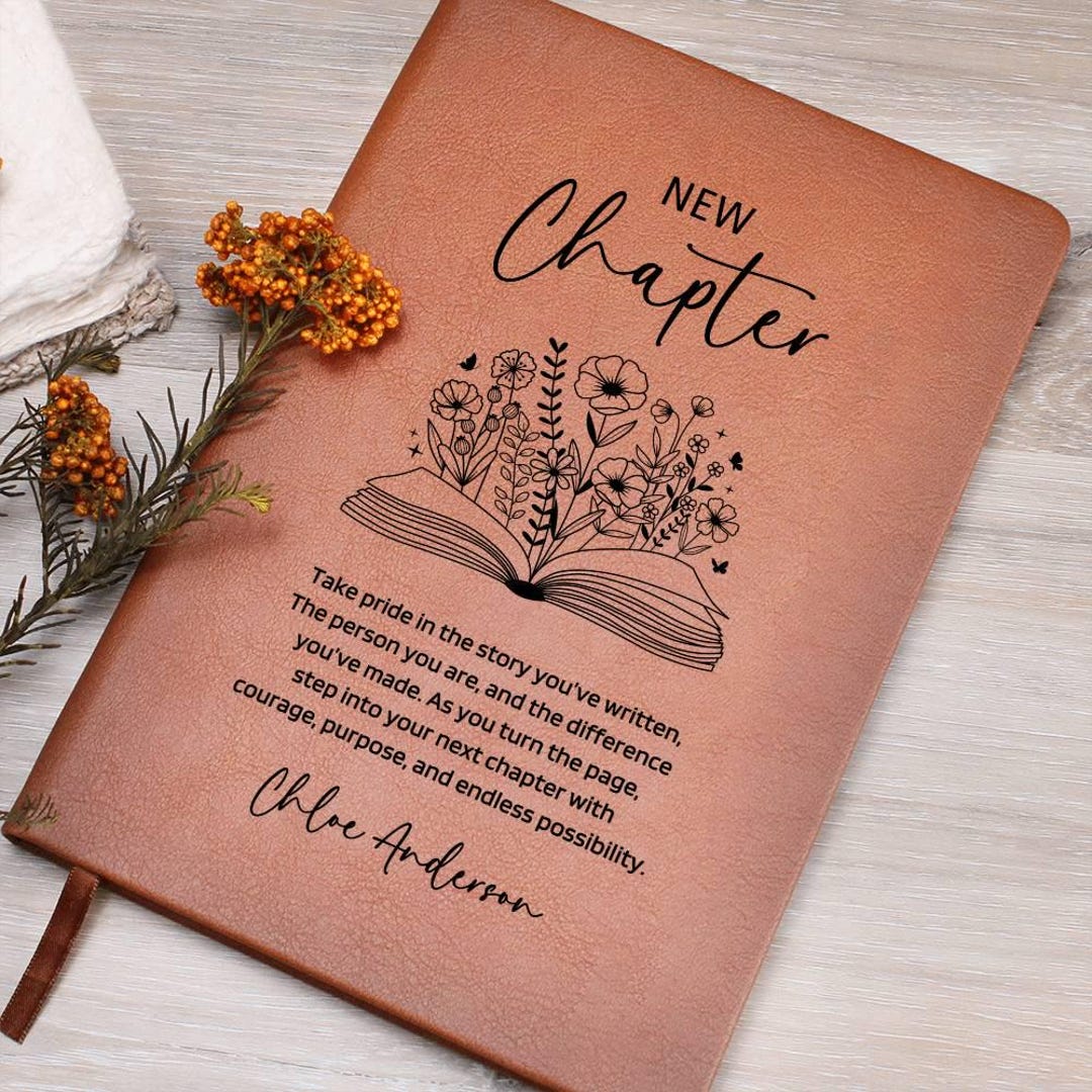 Personalized New Chapter Journal Custom Name Notebook Vegan Leather ...
