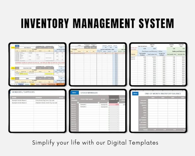 Excel Inventory Management Template | Track up to 100 Items | Automated ...