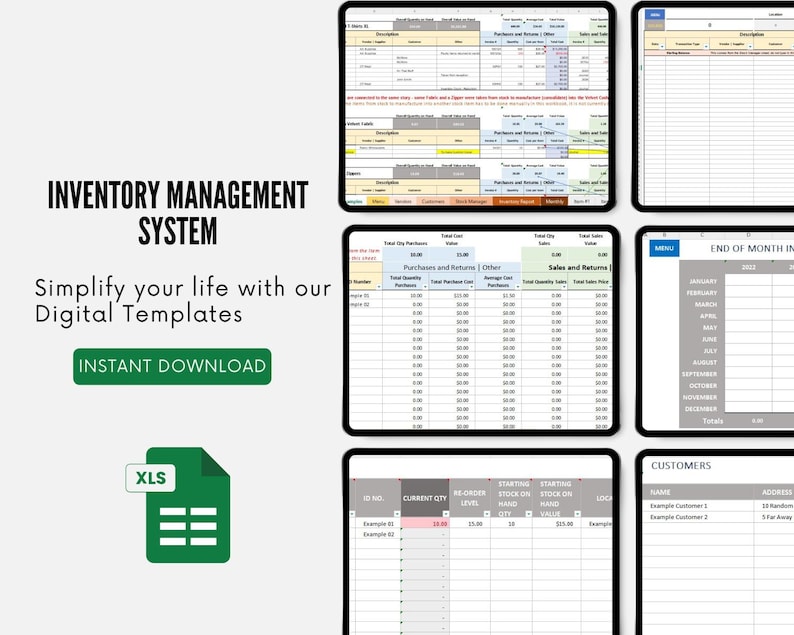 Excel Inventory Management Template | Track up to 100 Items | Automated ...