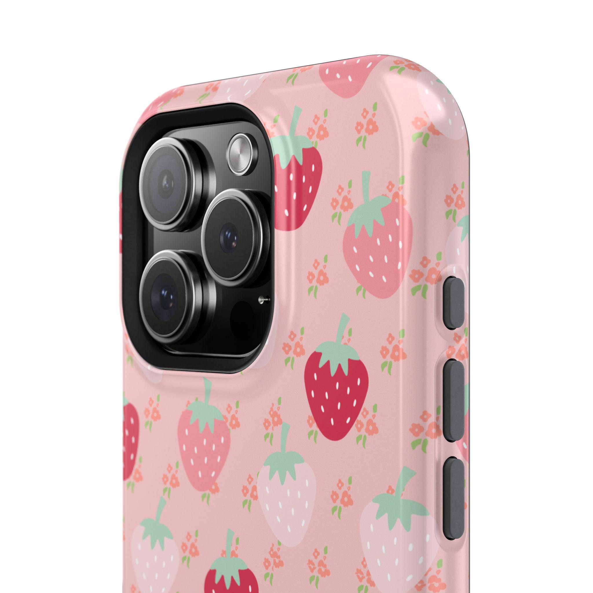 Strawberry iPhone Case, Light Pink Aesthetic, Summer Coquette Dreamy ...