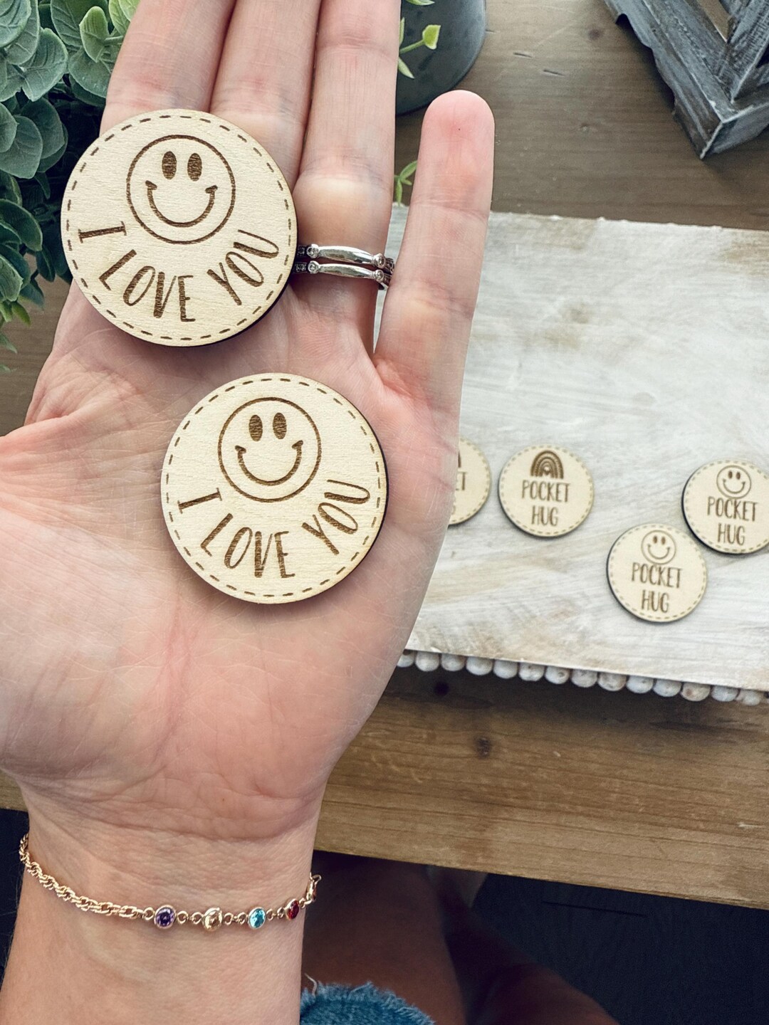 Pocket Hug - Back to School Wooden Token Set - Etsy