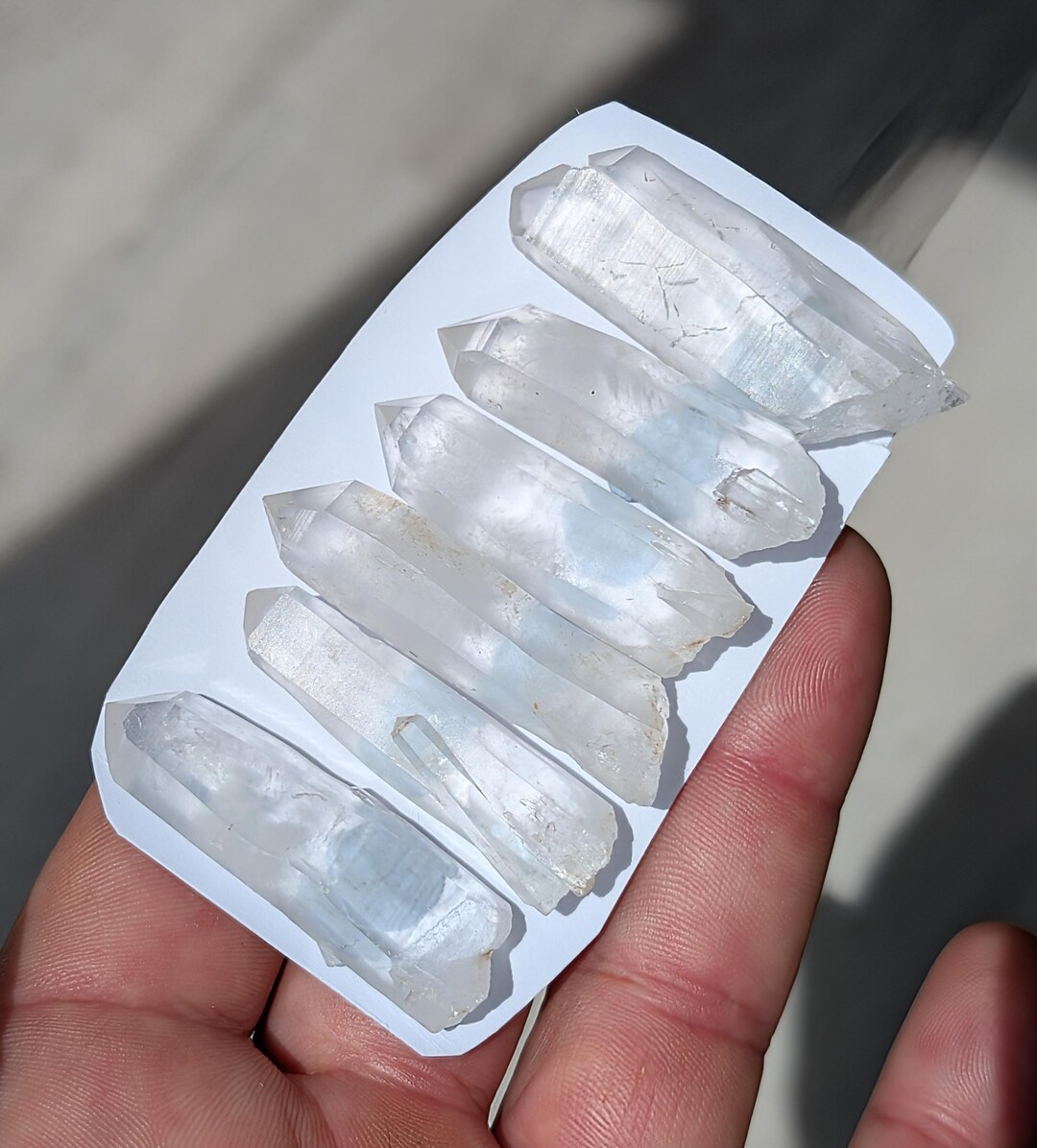 1 Piece AUS Semi Clear Quartz Crystals Flat Back Gemstone Cabochon Wire ...