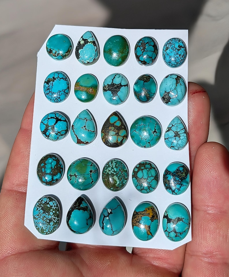 1 Piece Hubie Turquoise Flat Back Gem Cabochon Gem for Rings, Wire ...