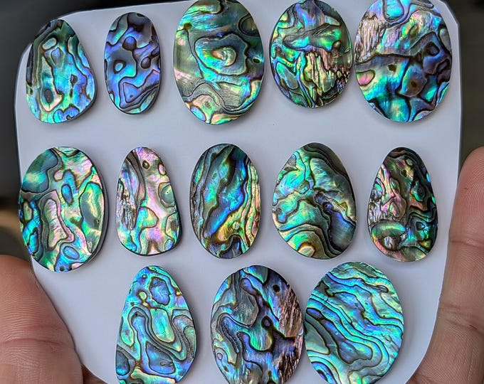1 Piece Abalone Shell Flat Back Gem Cabochon Wire Wrapping Jewelry ...