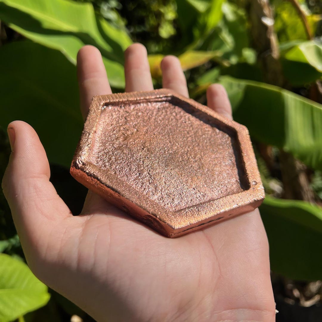 Handmade Copper Coaster - Honeycomb Design, Recycled Copper Wire, Tiki ...