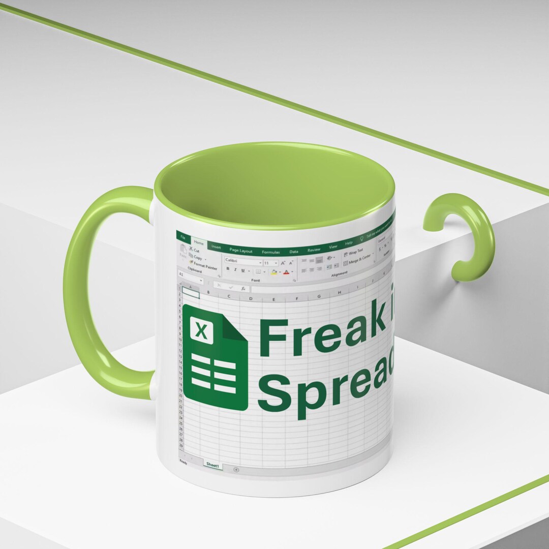 Freak in the Spreadsheets Accent Coffee Mug | Funny Analyst Office Mug ...