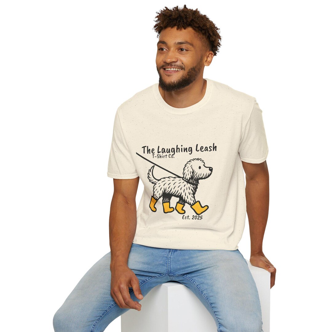 The Laughing Leash Unisex Softstyle T-shirt, Pet Lover Gift, Cute Dog ...