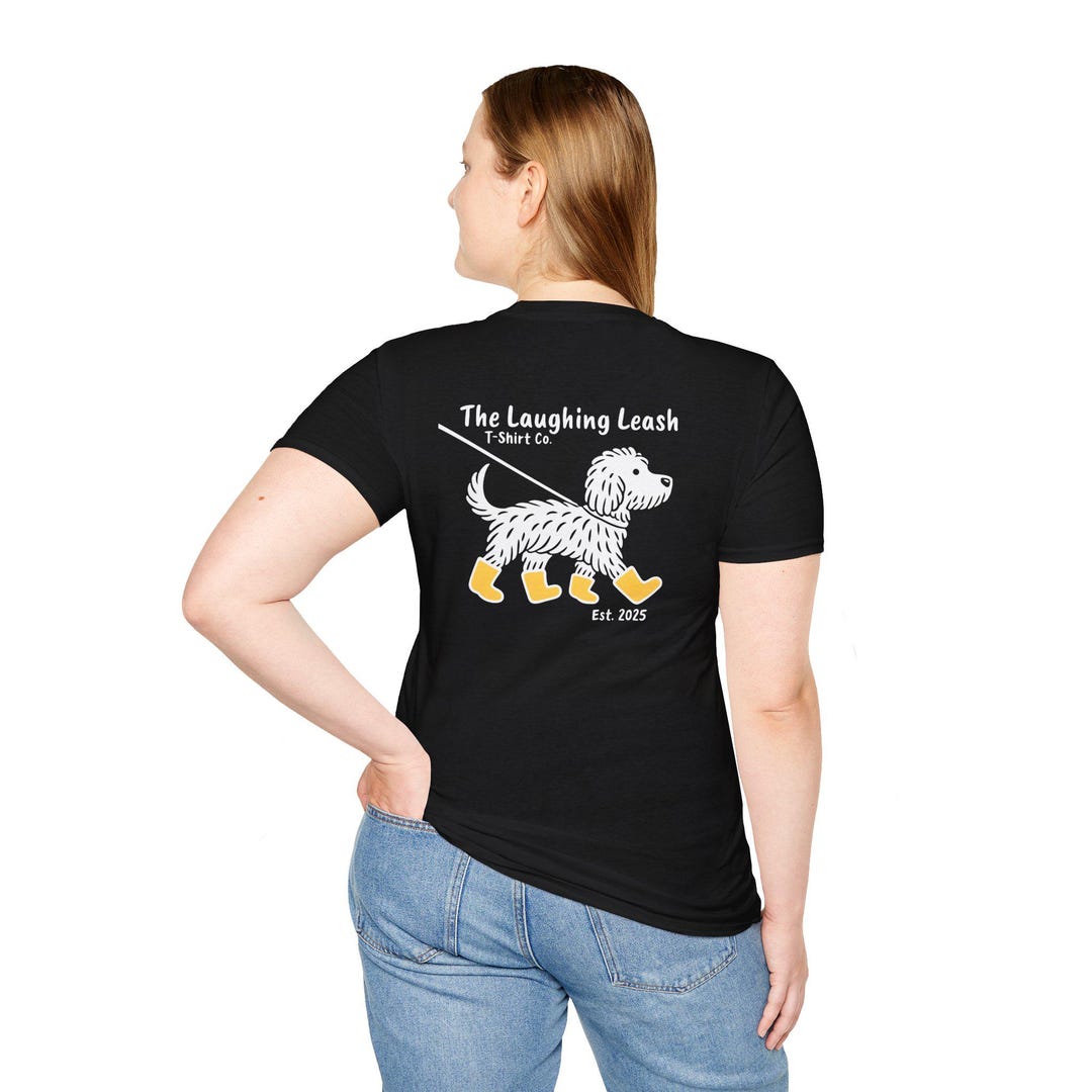 Laughing Leash Dog Illustration T-shirt | the Laughing Leash, Est. 2025 ...