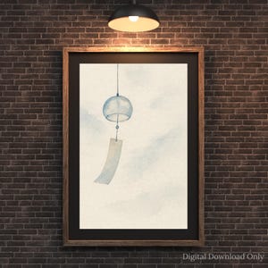 Japanese Furin Wind Chime Art – Minimalist Zen Wall Print - Etsy