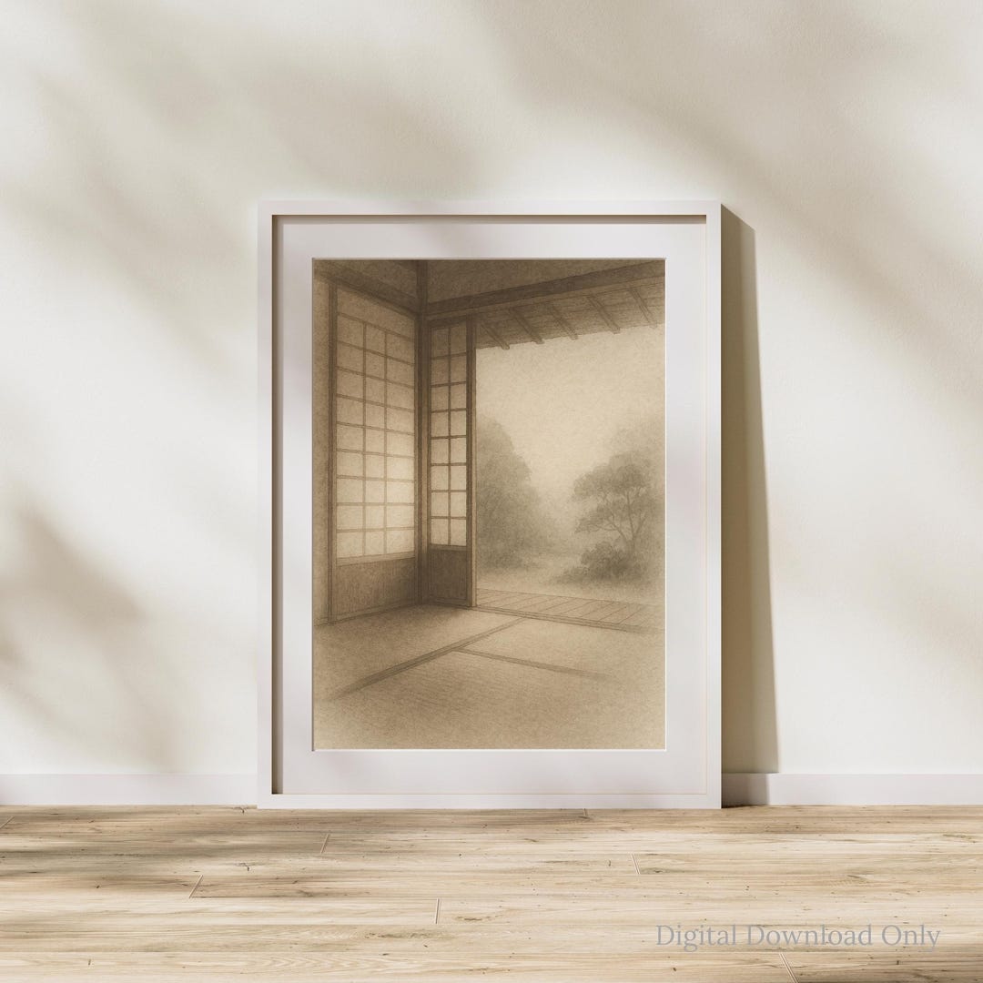 Engawa & Shoji Serenity | Japanese Minimalist Wall Art - Etsy