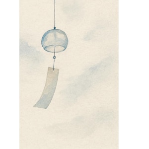 Japanese Furin Wind Chime Art – Minimalist Zen Wall Print - Etsy
