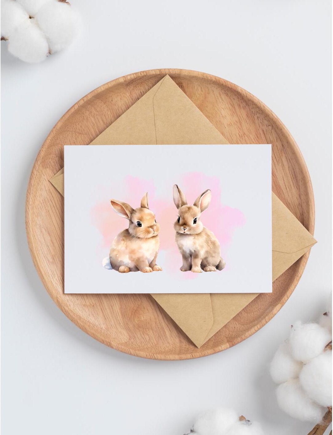 Printable Bunny Greeting Card - Etsy