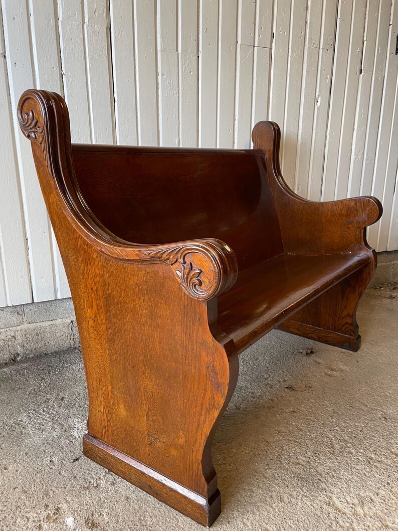 Antique Church Pew Foyer Bench Dark Oak 4 Footer - Etsy