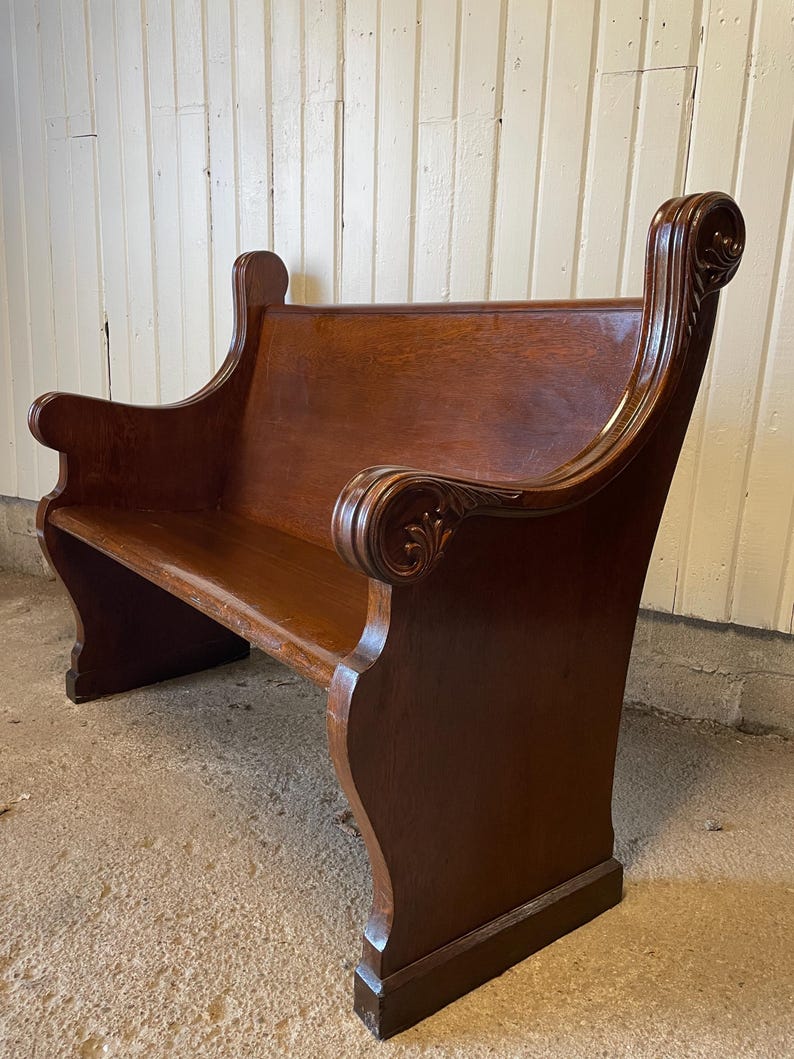 Antique Church Pew Foyer Bench Dark Oak 4 Footer - Etsy