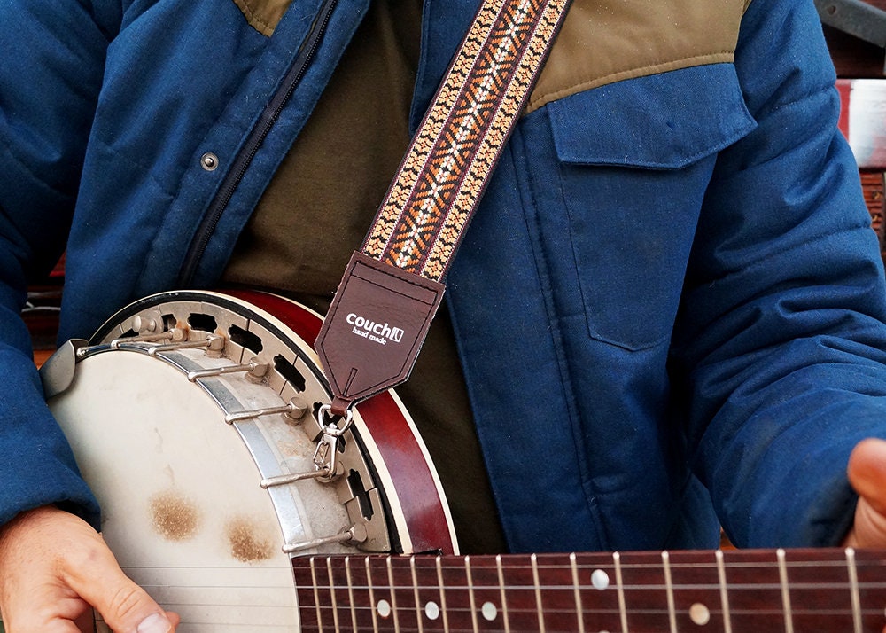 Dylan Sunburst Hippie Banjo Strap With Vegan Leather Ends | Etsy