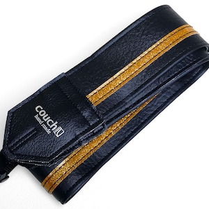60s Gold Sparkle Racing Stripe Camera Strap Gold and Black Camera Strap ...