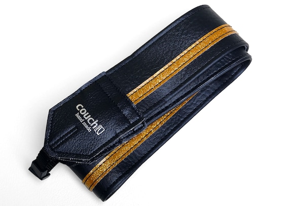 60s Gold Sparkle Racing Stripe Camera Strap Gold and Black - Etsy
