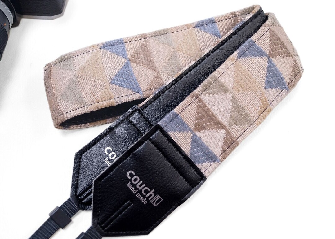 Turquoise and Sand Pyramid Camera Strap- Triangle Boho Geometric ...