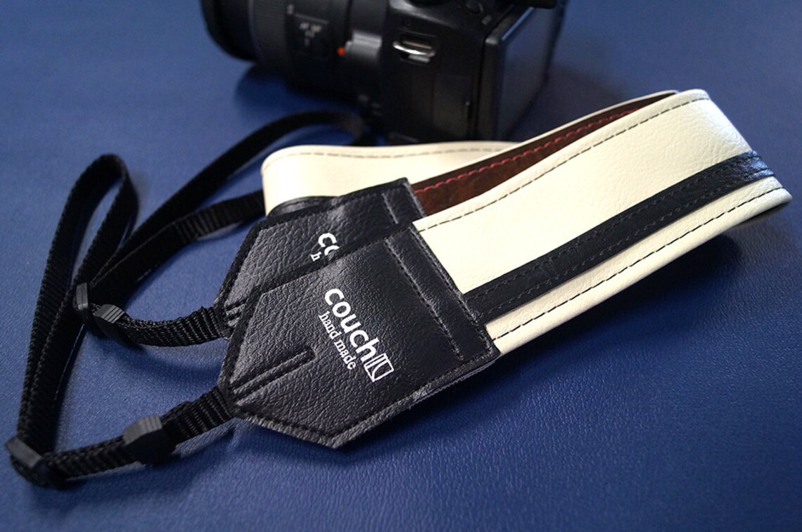 White & Black Racing Stripe Camera Strap Heavy Duty Made | Etsy