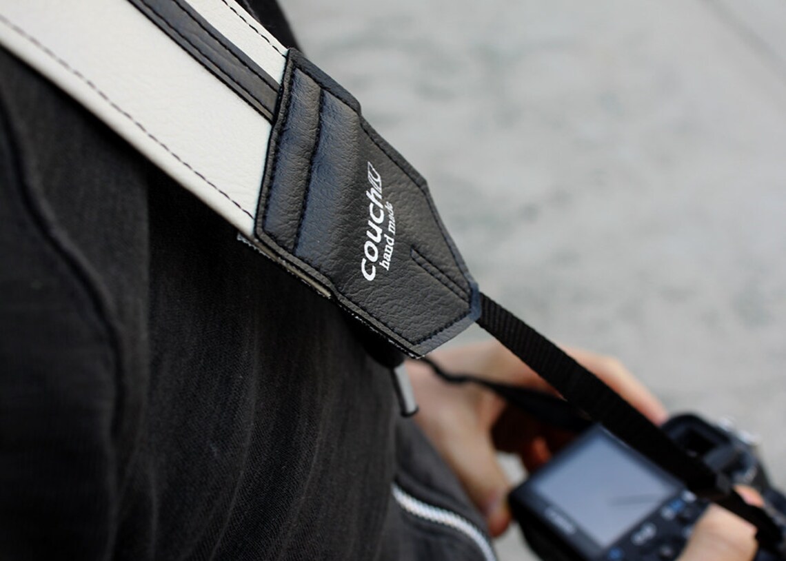 White & Black Racing Stripe Camera Strap Heavy Duty Made - Etsy