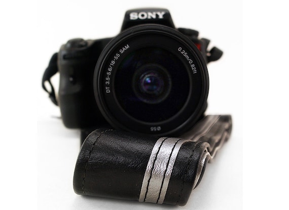 Black and Silver Racing Stripe Camera Strap With Silver | Etsy