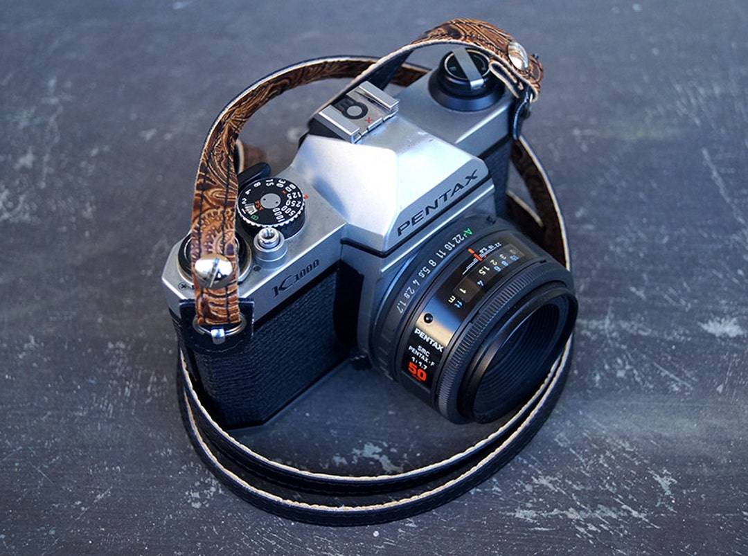 Western Super Slim Camera Strap, Thin Embossed Vegan Leather, Available ...